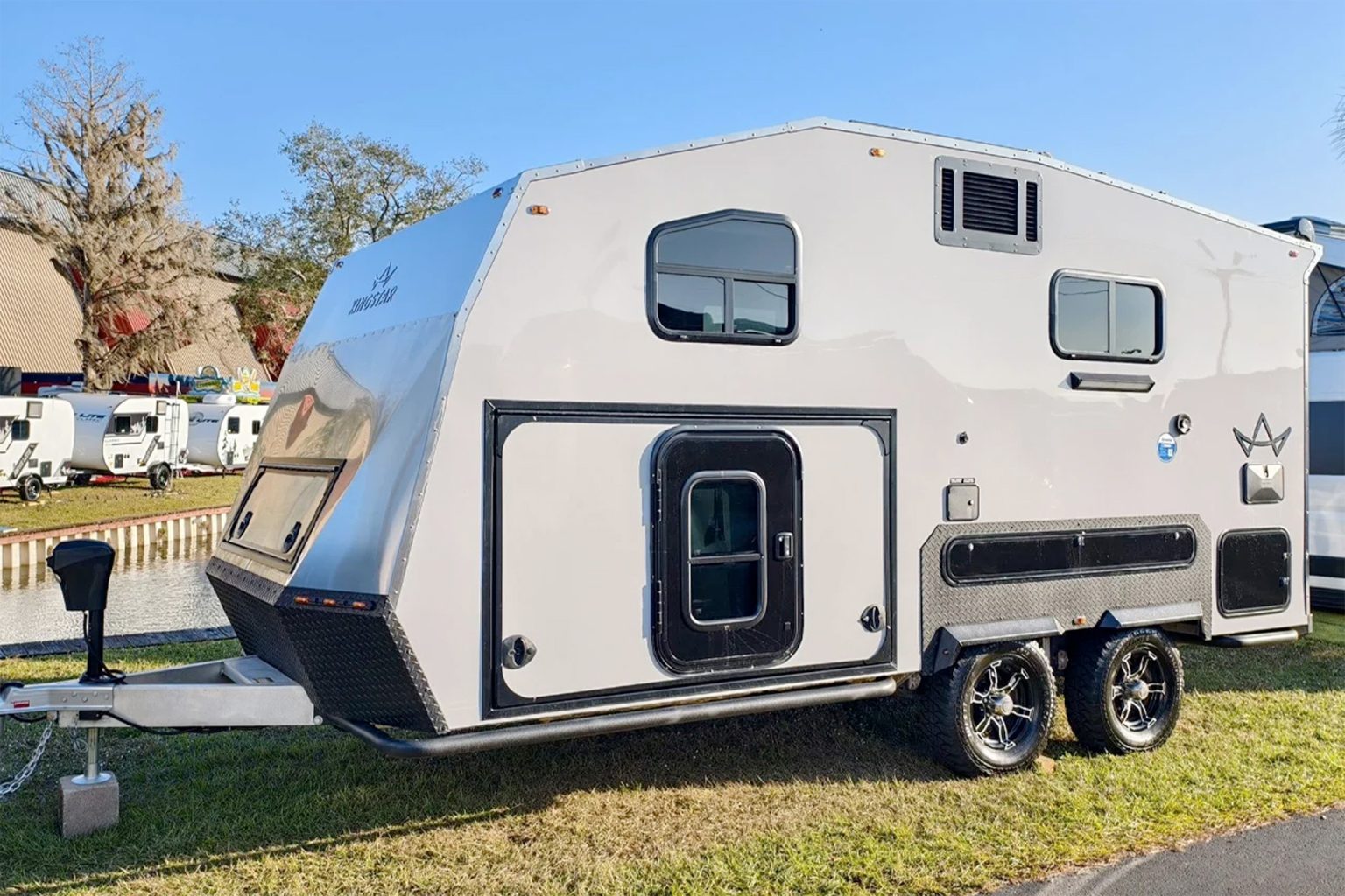 Overland trailer features a hidden garage with interior access