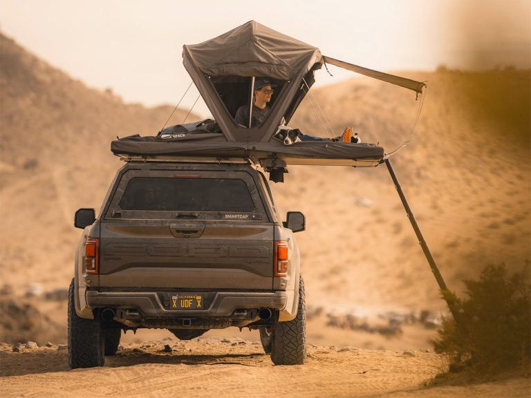Expandable hardshell rooftop tent with a spacious double-deck design