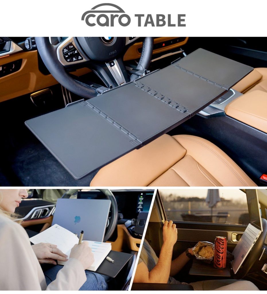 Caro Stand & Table turns your car into a portable workspace