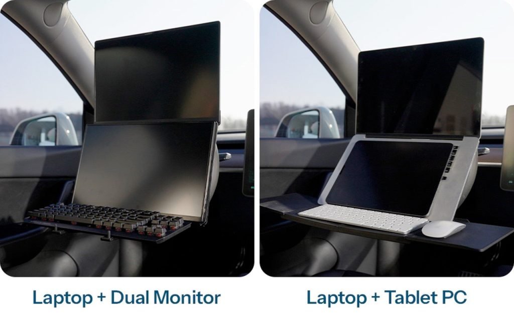 Caro Stand & Table turns your car into a portable workspace