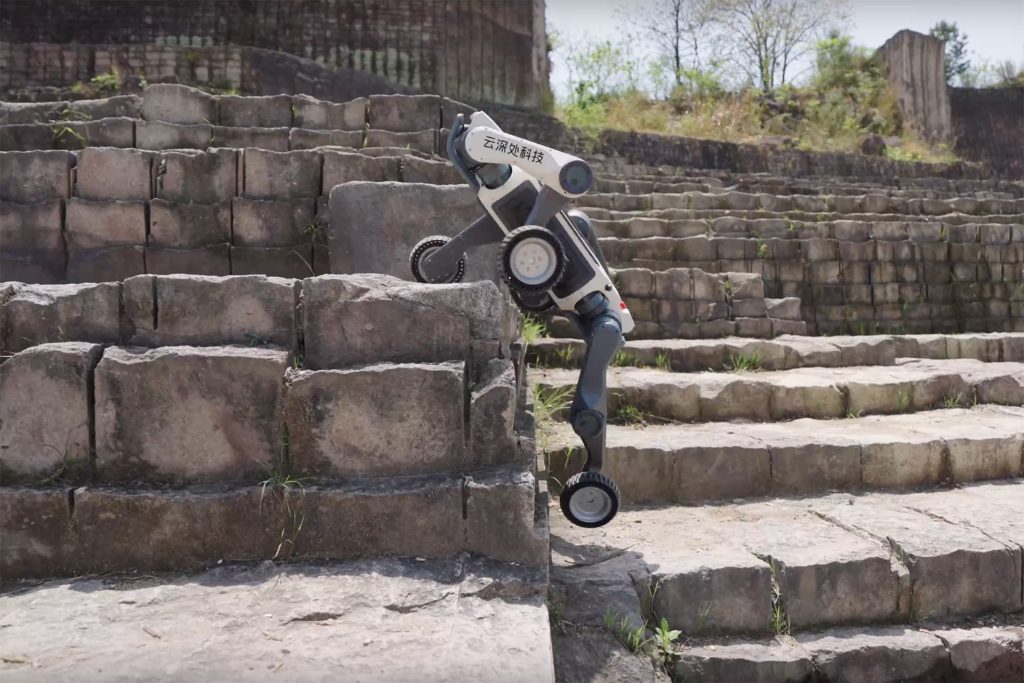 Wheeled robodog Lynx M20 takes on extreme industrial terrain