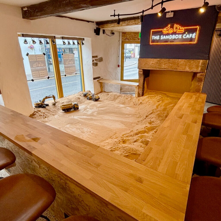 Café in Keswick lets visitors enjoy coffee while operating real RC diggers